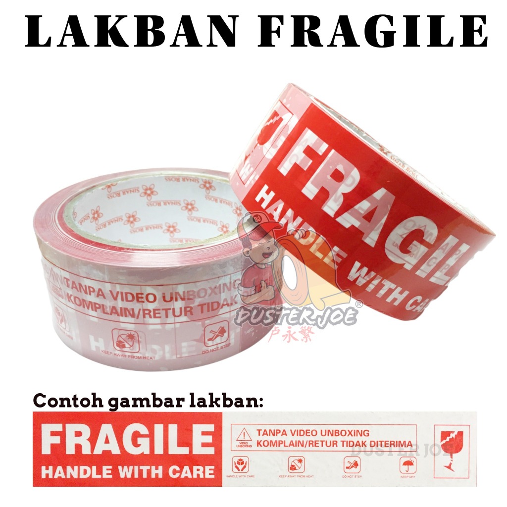 Jual Lakban Fragile UNBOXING 2 inch 45mm 100 Yard PER 1 ROL | Shopee Indonesia