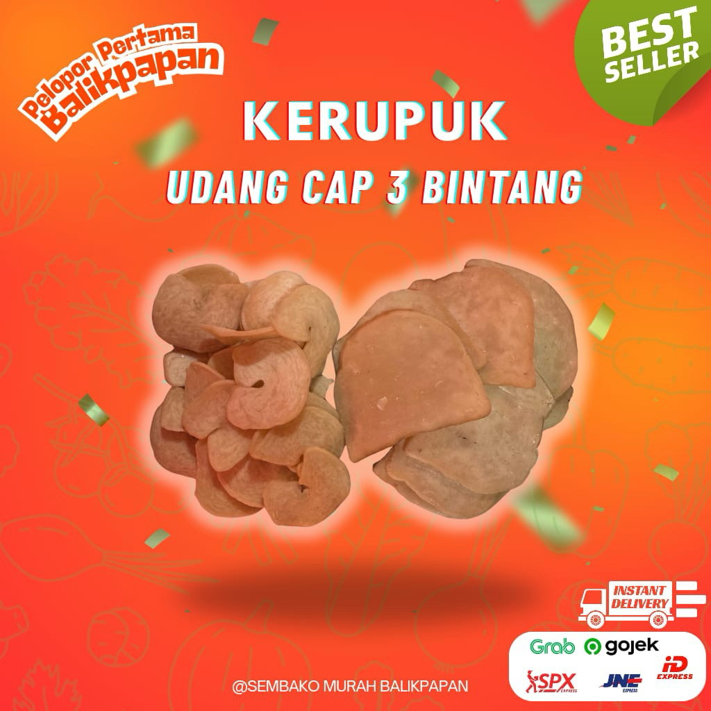 Jual kerupuk udang cap 3 bintang 250 gr | Shopee Indonesia
