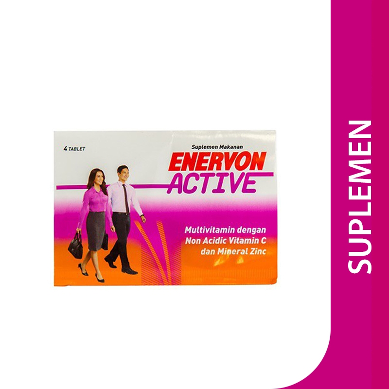 Jual Enervon Active 1 Strip Isi 4 Tablet / Vitamin / Vitamin C ...