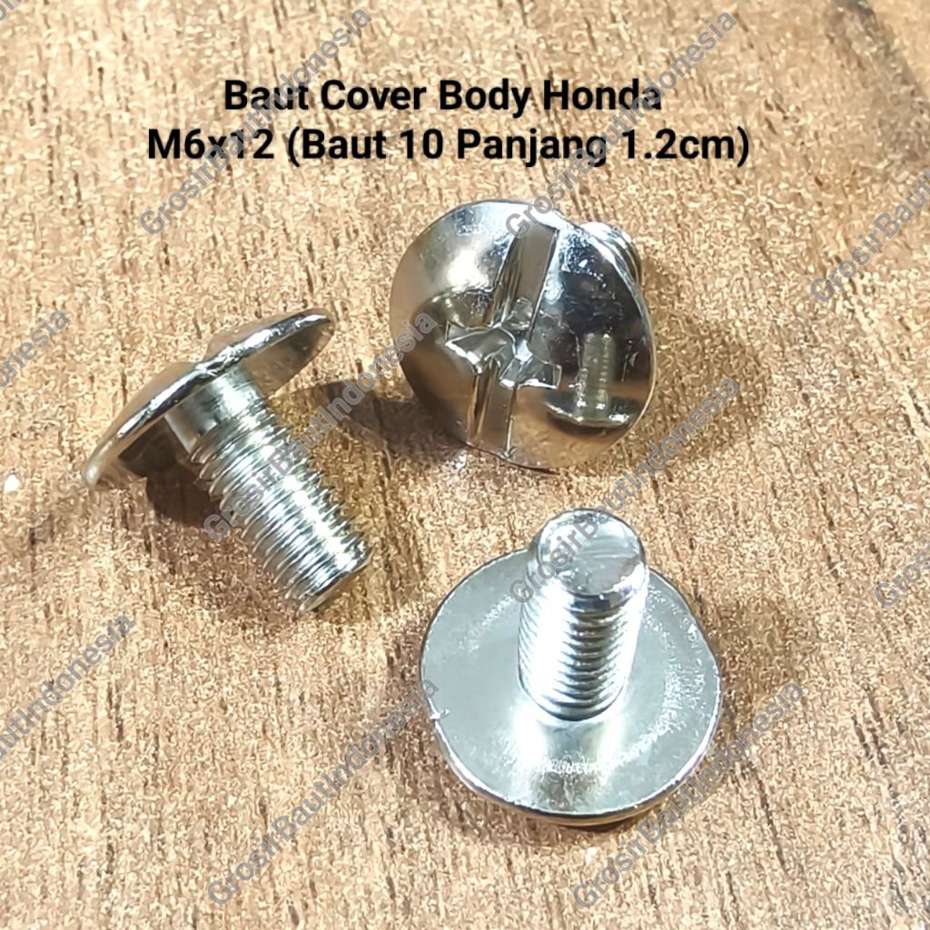 Jual (20pcs) Baut Cover body Honda M6x12 Baut 10 panjang 1.2cm | Shopee ...
