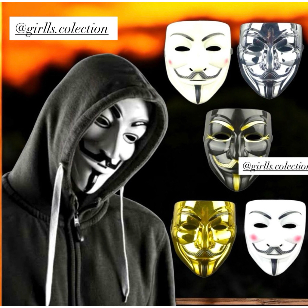 Jual TOPENG ANONYMOUS HACKER VENDETTA MASK anonym OCCUPY HALLOWEEN ...
