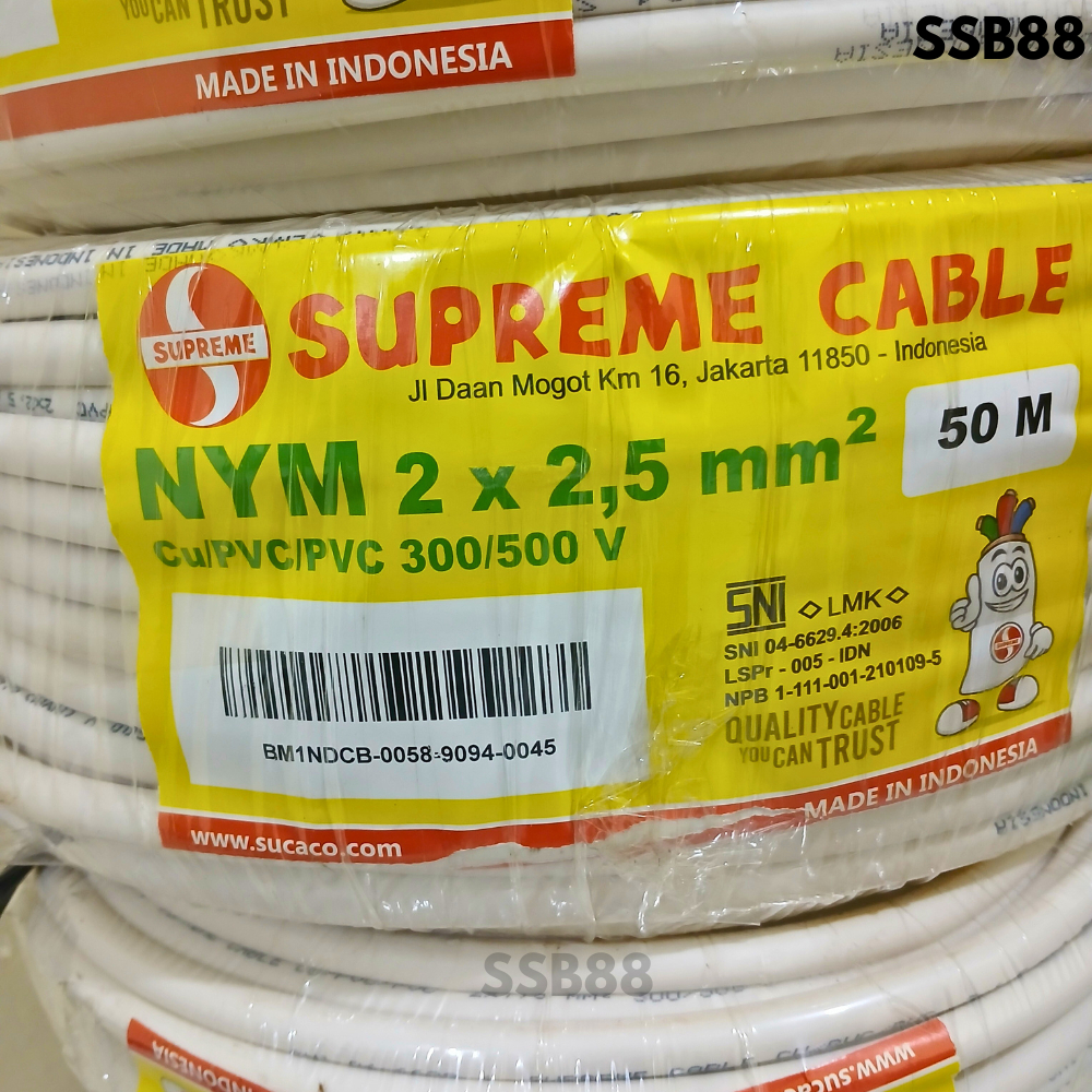 Jual KABEL SUPREME NYM 2X1.5 / 2X2.5 / 3X1.5 / 3X2.5 mm jual meteran/ecer | Shopee Indonesia