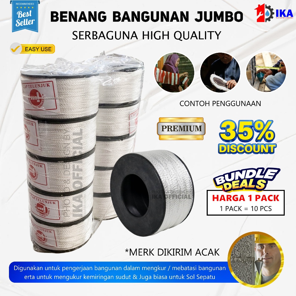 Jual GROSIR BENANG NILON / BENANG NYLON / BENANG BANGUNAN 10 PCS ...