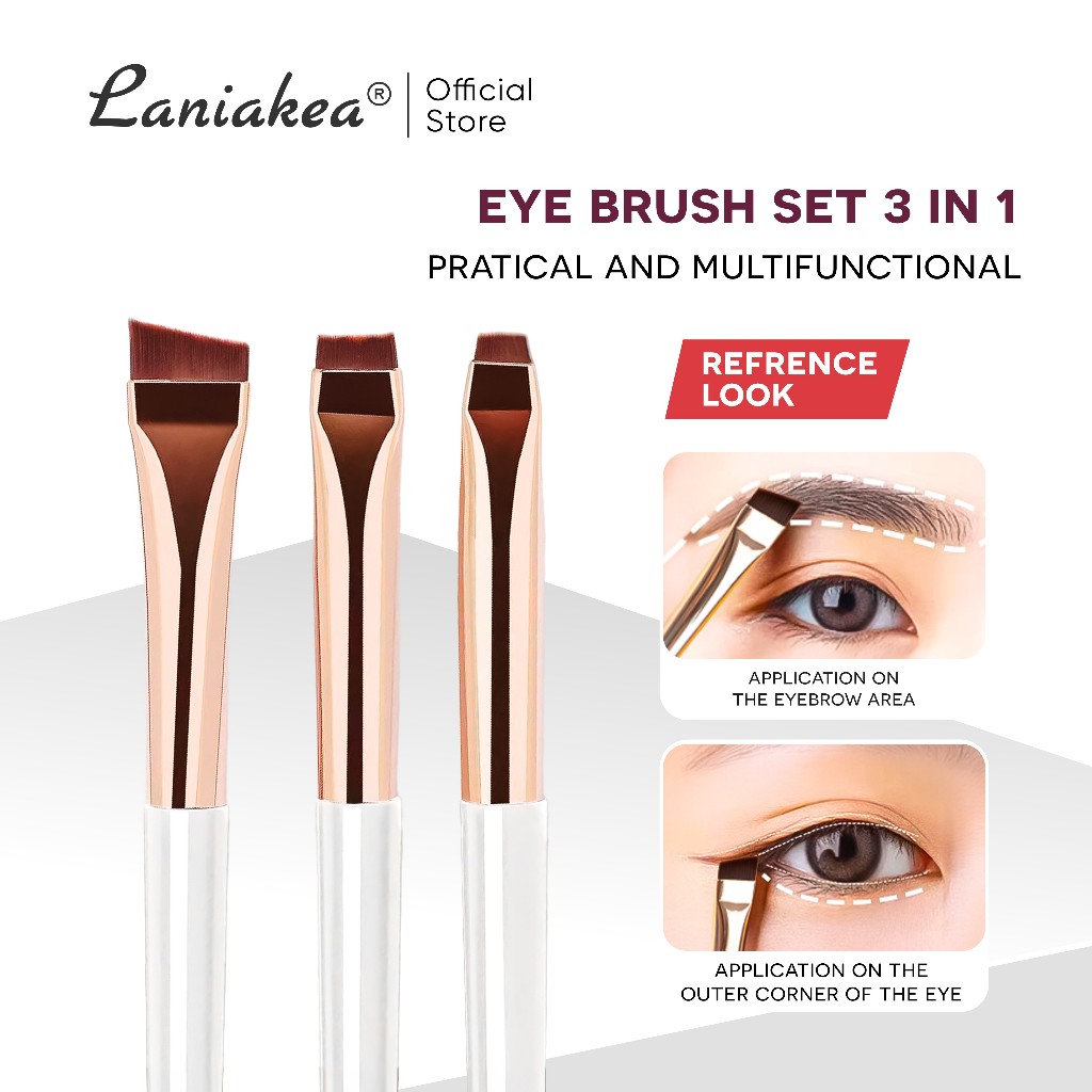 Jual LANIAKEA 3 IN 1 Kuas Mata & Alis Set Kuas Eyeliner & Eyebrow ...