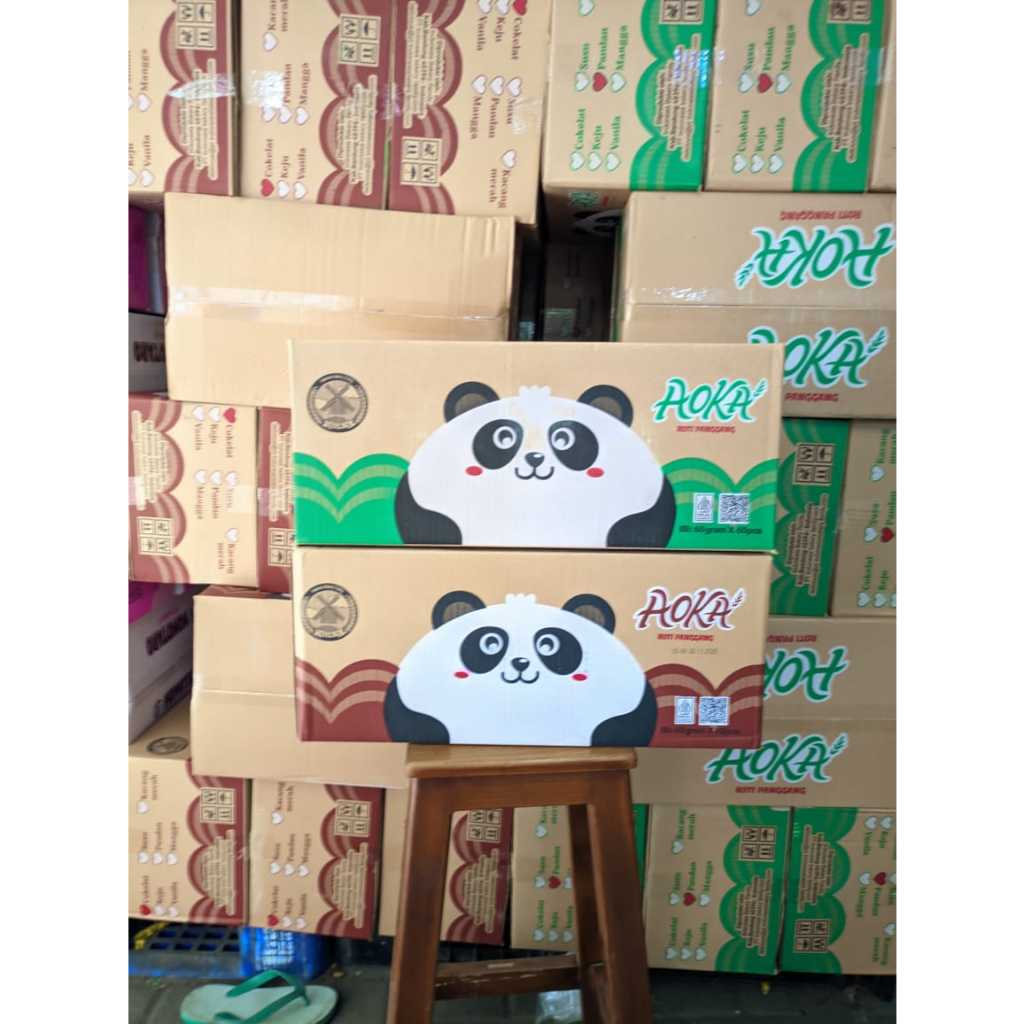 Jual AOKA ROTI PANDA 1 DUS ISI 60 PCS | Shopee Indonesia