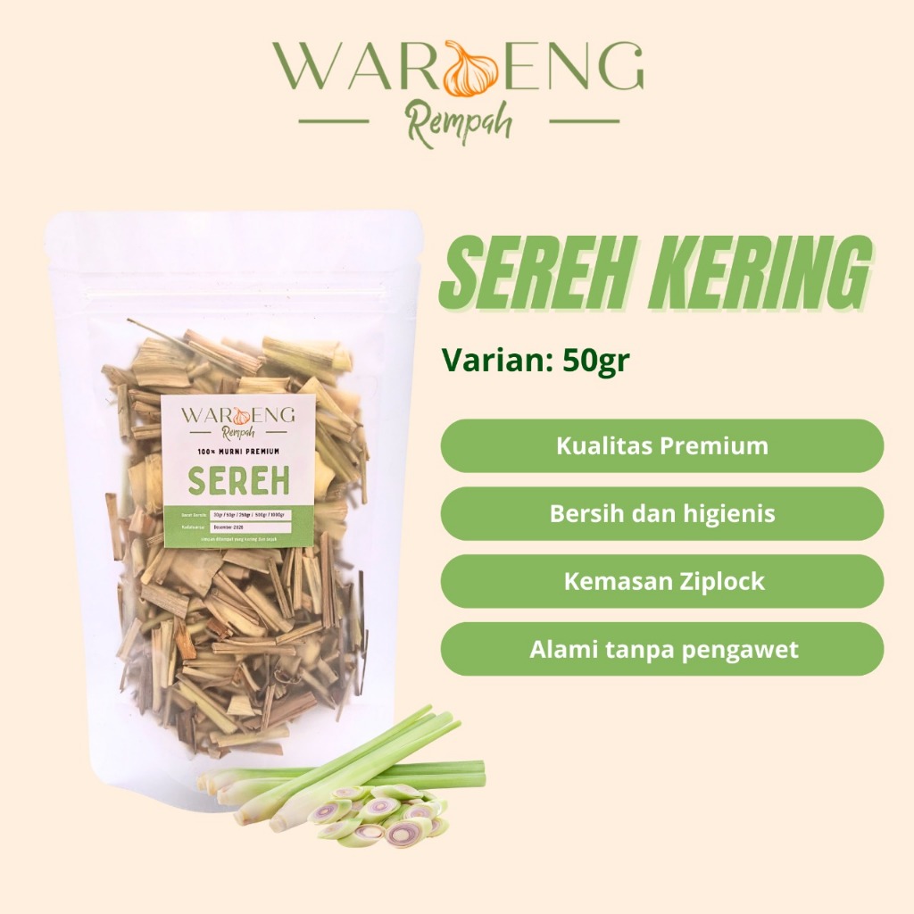 Jual Serai Kering / Dried Lemongrass / Waroeng Rempah Murah | Shopee ...