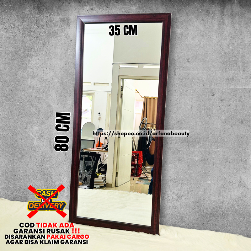 Jual Cermin Kaca Tempel Mirror Aesthetic 35 x 80 CM Cermin Wastafel ...
