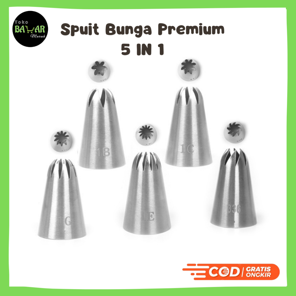 Jual BZ Spuit Bunga Premium 5 IN 1 / Spuit Set Cake Decorating 5 In 1 ...