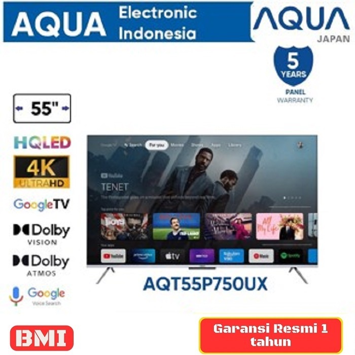 Jual AQUA LED TV Japan 55" 55P750UX HQLED GOOGLE TV Digital Bezel less ...