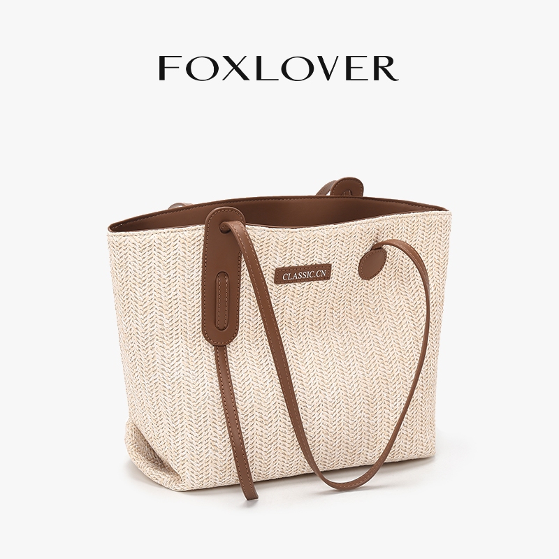 Jual FOXLOVER Tas Tote Wanita Tas Bahu Fashion Kapasitas Besar Putih ...
