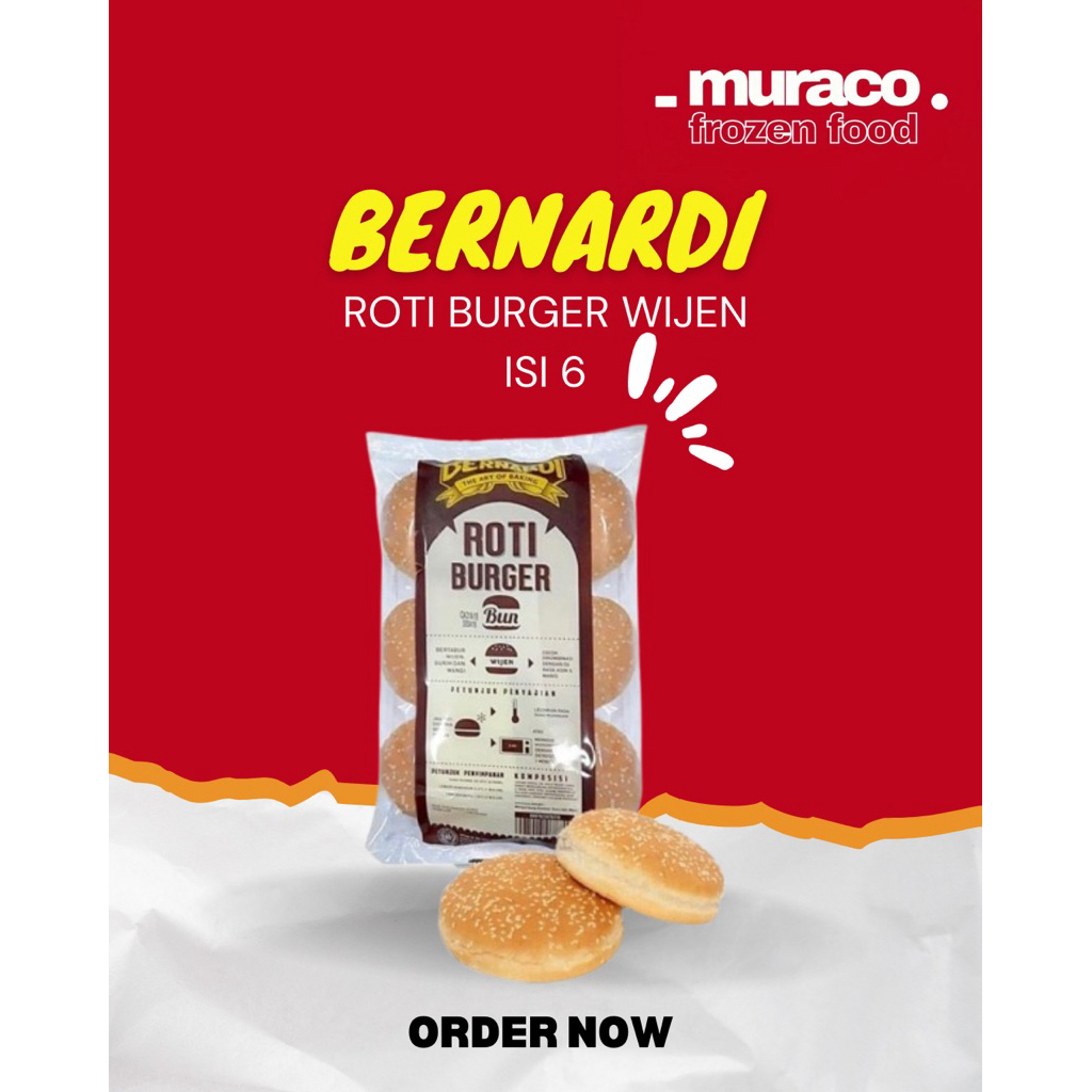 Jual Bernardi Roti Burger Wijen Isi 6 | Shopee Indonesia