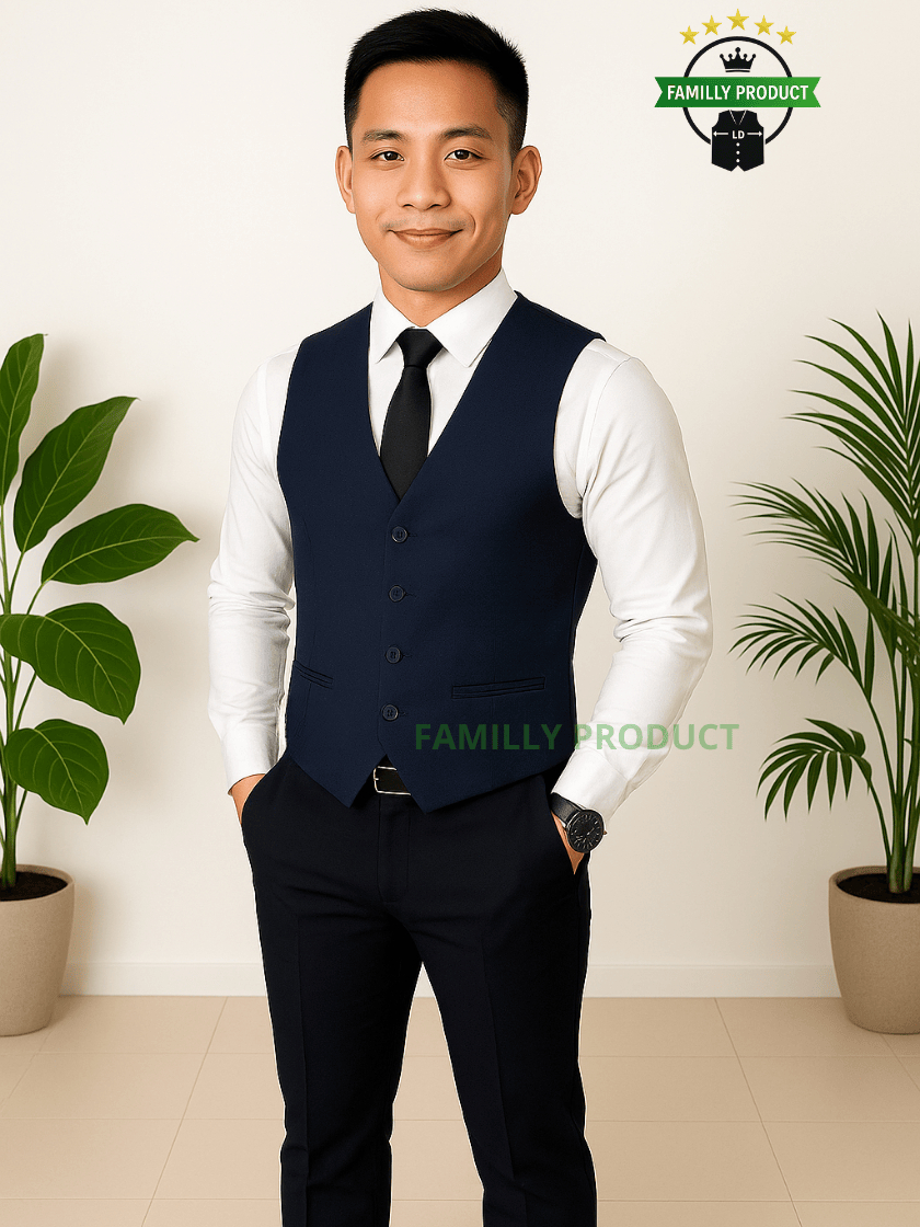 Jual Rompi Slim Fit Pria Formal Navy 4 Kancing | Vest Dalaman Jas ...