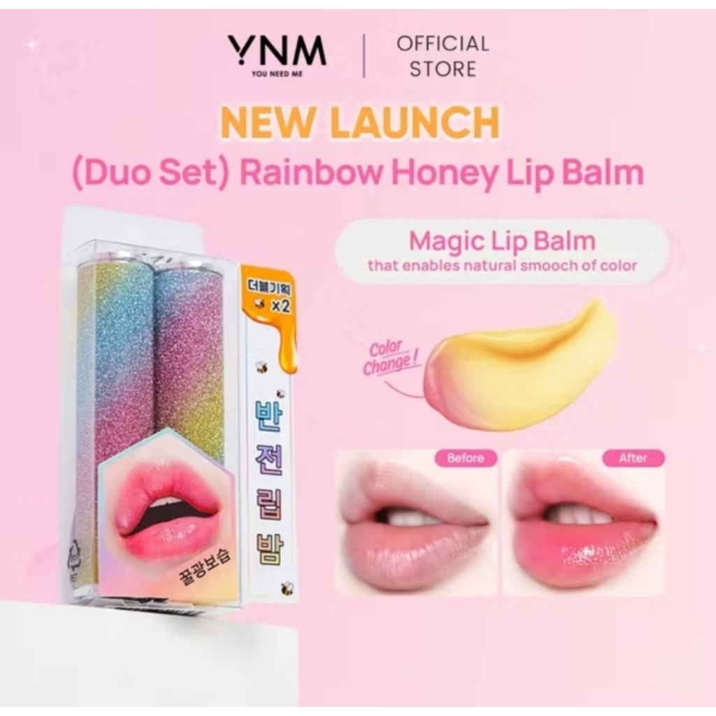 Jual YNM RAINBOW HONEY LIP BALM DUO SET (2x3gr) | Shopee Indonesia