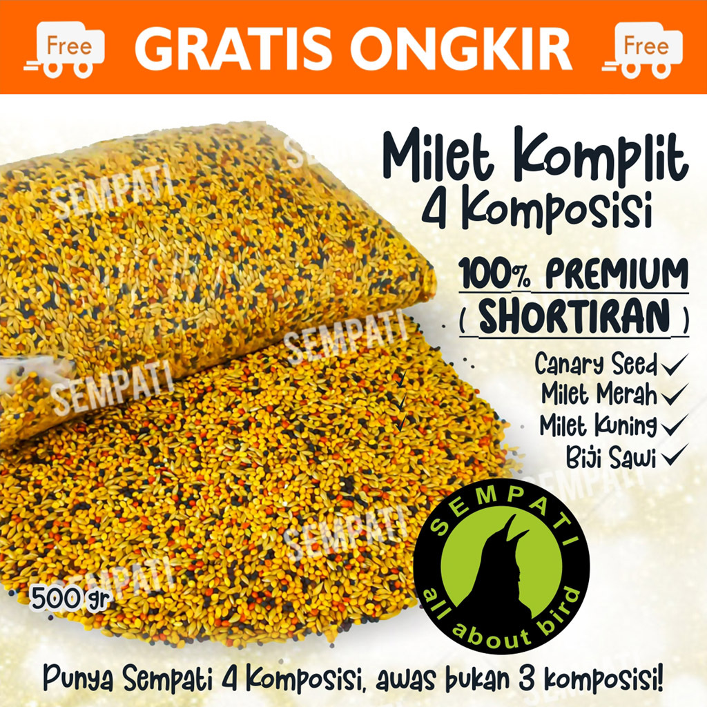Jual SEMPATI Milet Millet Campur Komplit 500 Gram 4 Komposisi Kenari ...