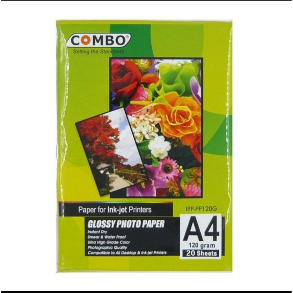 Jual Kertas Foto Glossy Photo Paper A4 120 gr Combo (20 Lembar ...