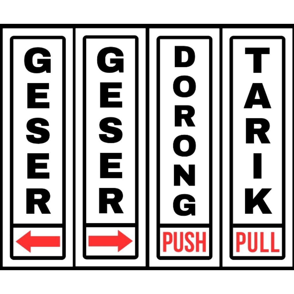 Jual Sign Label Stiker/Stiker Tanda Pintu Geser/Stiker Pintu Tarik ...