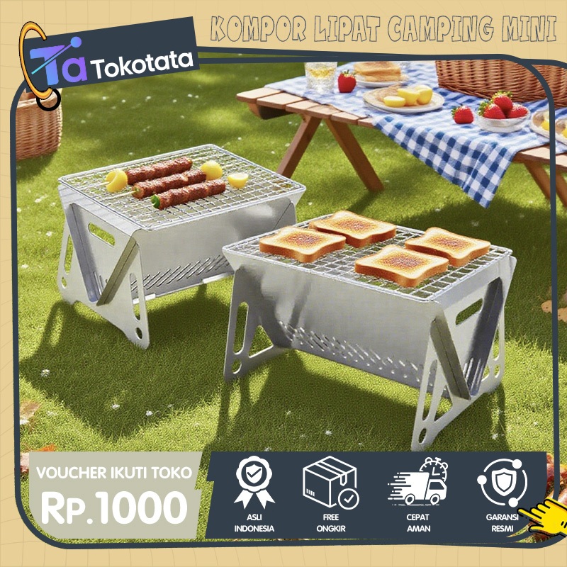 Jual Tokotata kompor lipat camping Mini kayu bakar kompor grill ...