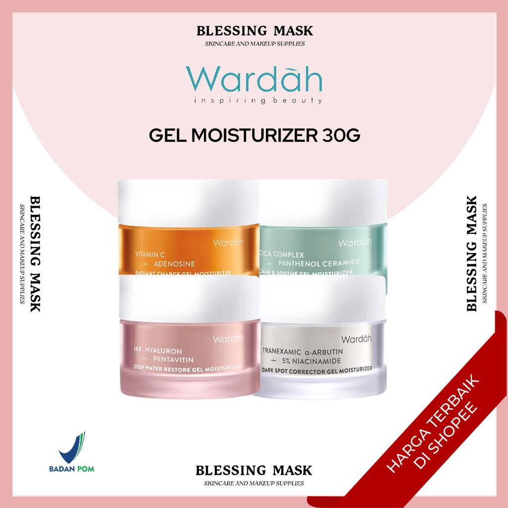 Jual Wardah Gel Moisturizer 30g - Pelembab Wajah | Cica Complex | Vitamin C | Tranexamic α ...