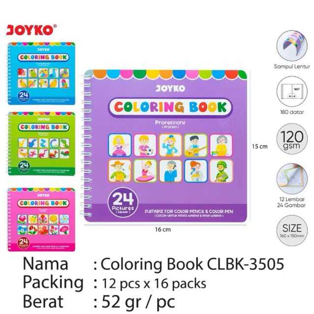 Jual JOYKO CLBK-3505 Coloring Book with Ring / Buku Mewarnai dengan ...