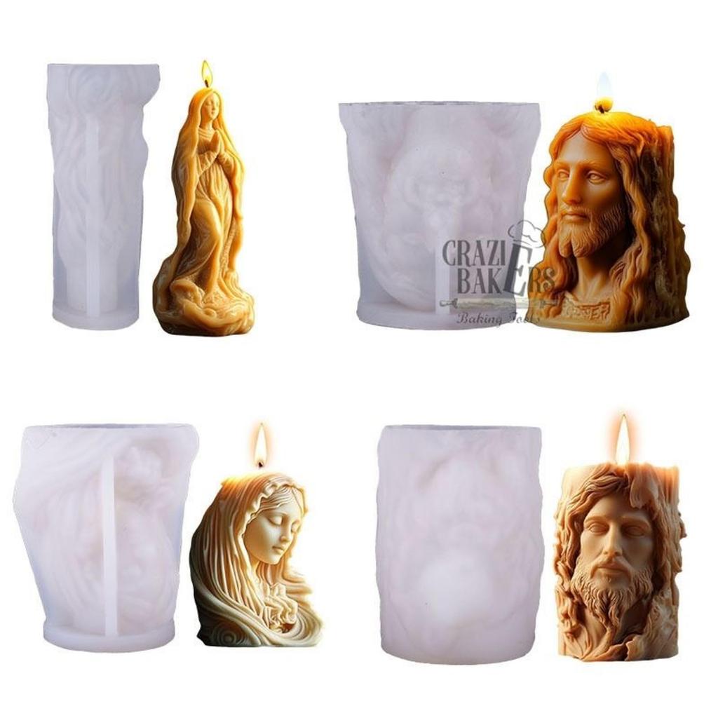 Jual Cetakan Silikon Candle Pudding Religious Virgin Mary Jesus - Bunga ...