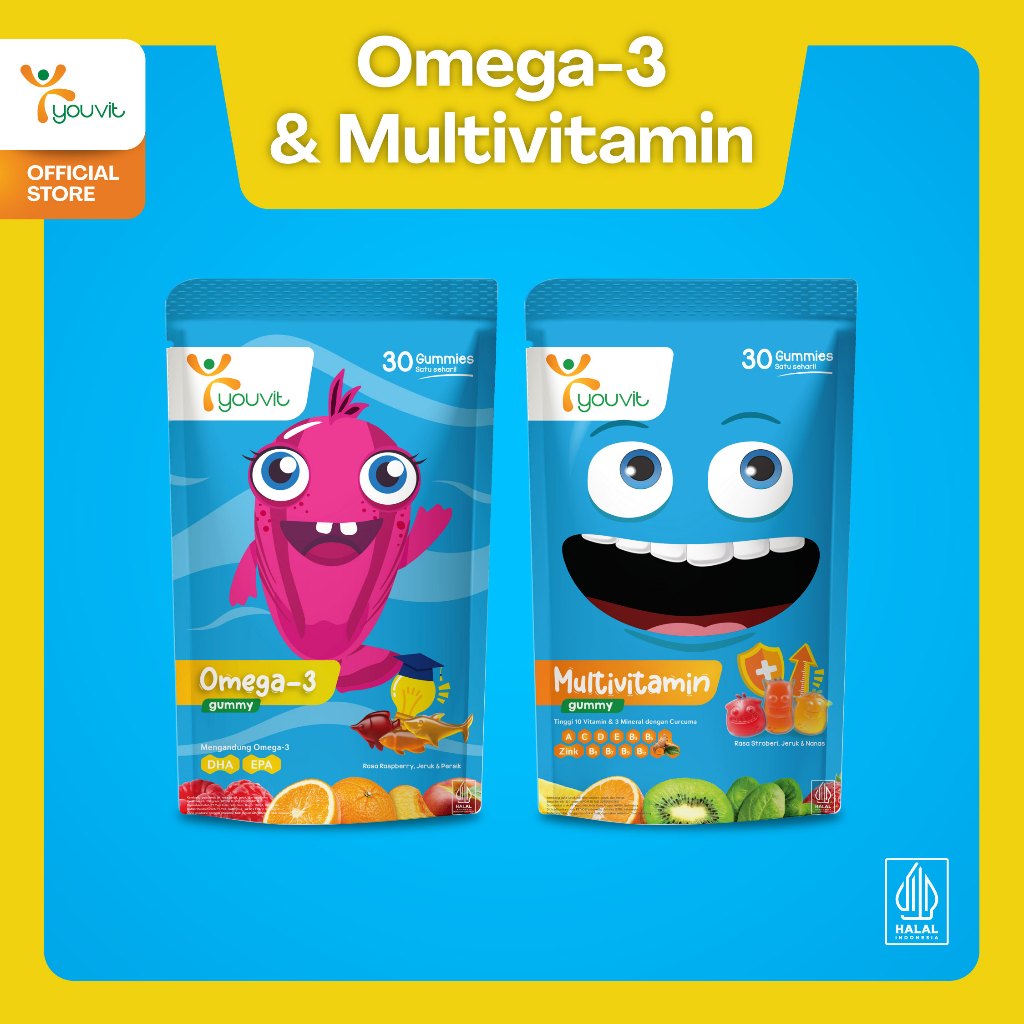 Jual Youvit Multivitamin Anak dan Omega 3 Anak 30 Hari dengan Minyak ...