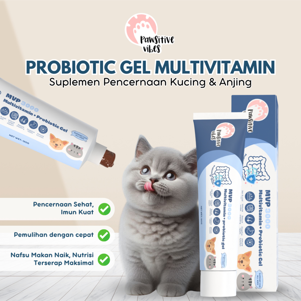 Jual Pawsitive Vibes Probiotic Gel Multivitamin Kucing & Anjing Vitamin ...