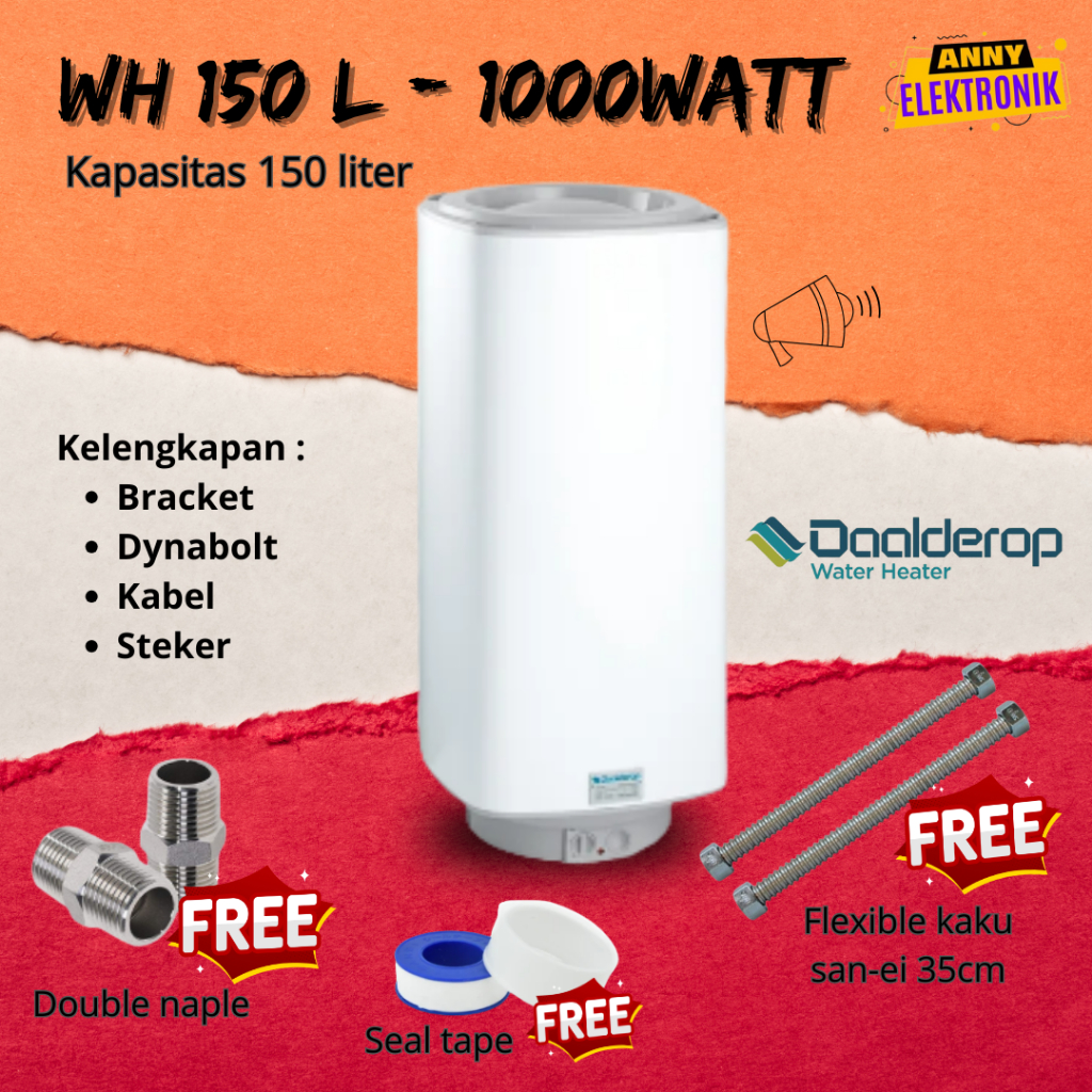 Jual Daalderop Electric Water Heater Pemanas Air 150 Liter - 1000W (NEW ...