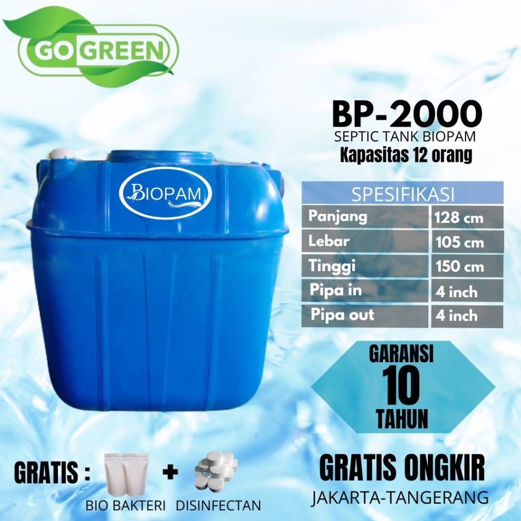 Jual Septic Tank Bio, Biofilter, Biotech, Biopam, 2000 Liter | Shopee ...