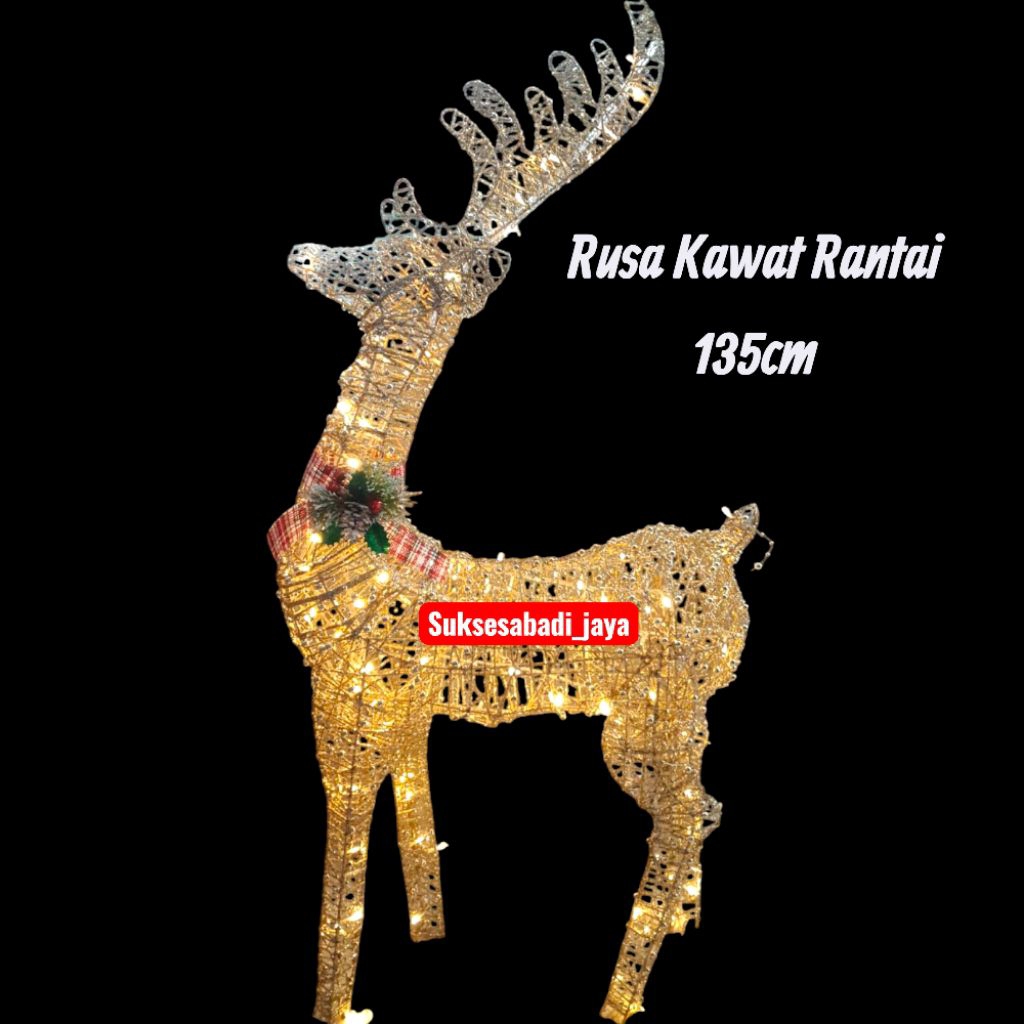 Jual HIASAN PATUNG RUSA KAWAT RANTAI 135CM /DEKORASI RUSA NATAL 135CM ...