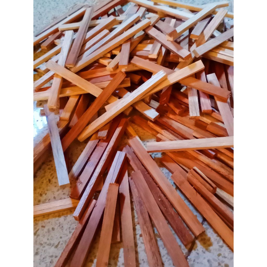 Jual setik kayu jati ukuran lebar 1,2 cm ketebalan 6mm panjang ...