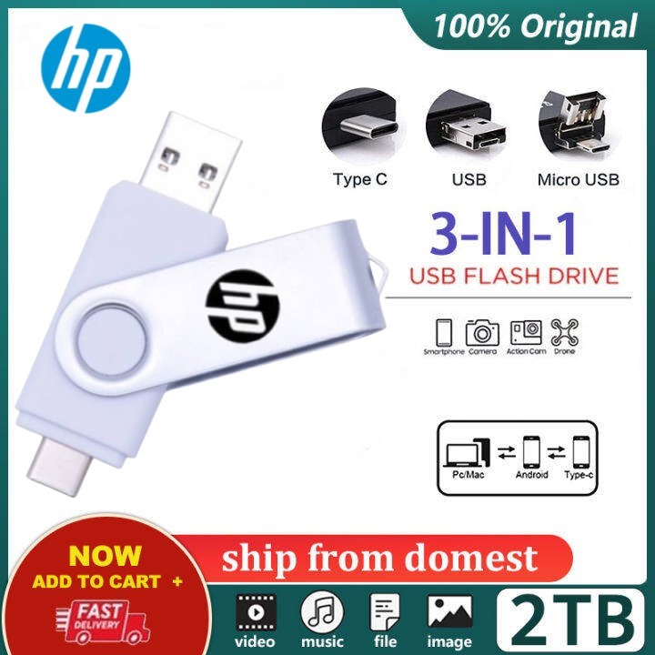 Jual HP FLASHDISK OTG TYPE C USB 3in1 1TB/2TB FLASH DRIVE ULTRA DUAL ...