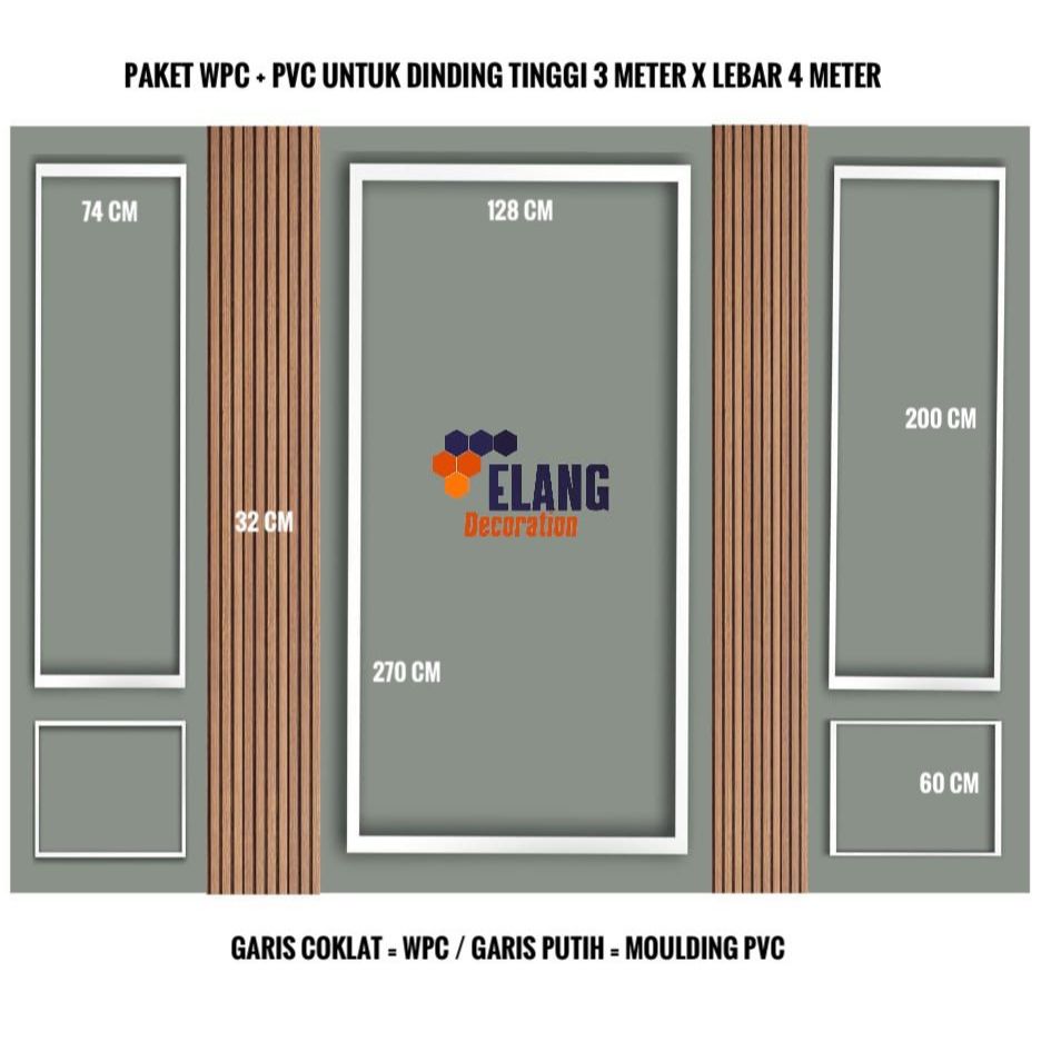 Jual Paket Wood panel / Wall panel + Moulding Pvc ukuran dinding tinggi ...