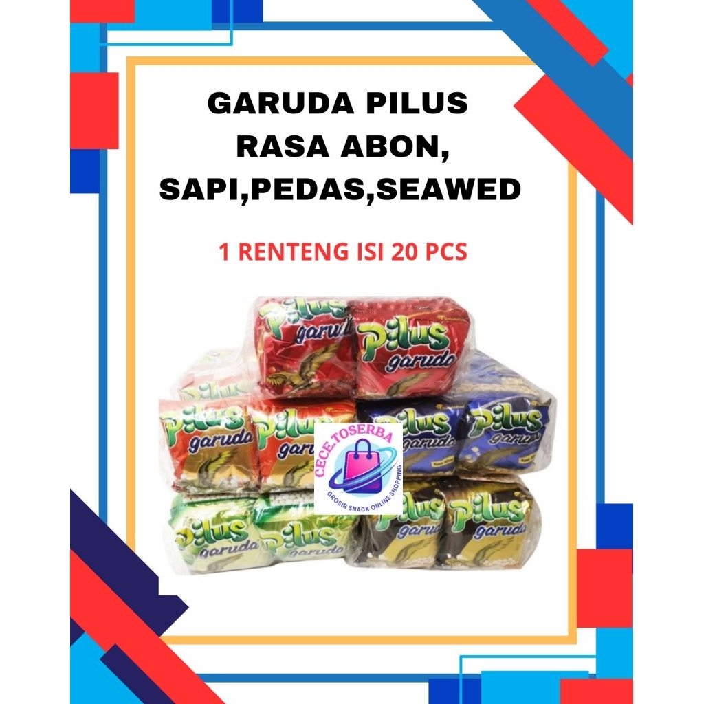 Jual GARUDA PILUS SNACK RASA SAPI/ABON /SEAWED/PEDAS isi 20 pcs ...