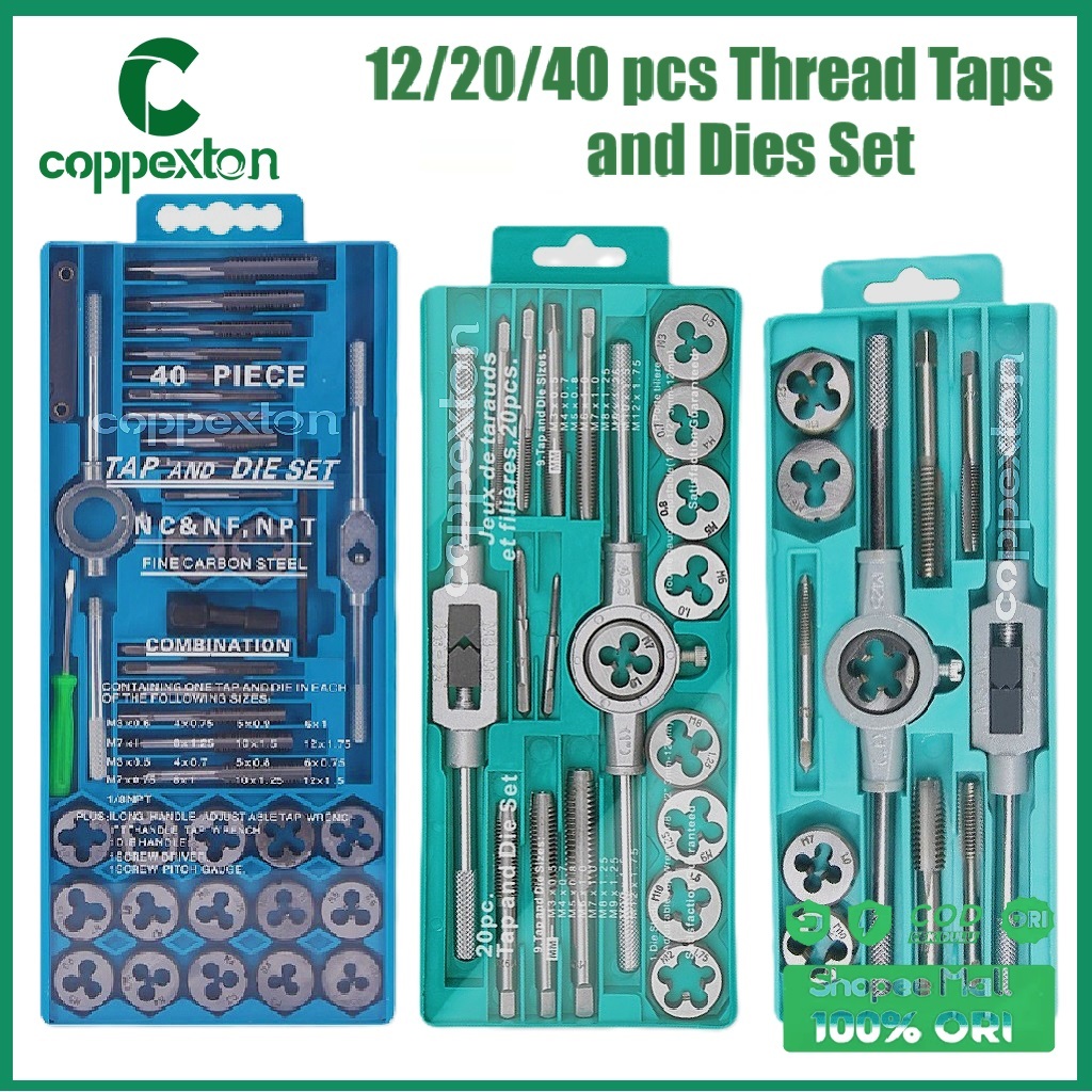 Jual Coppexton Tap Die Set 12 20 pcs Alat Snai dan Tap Ulir Dart Mur ...
