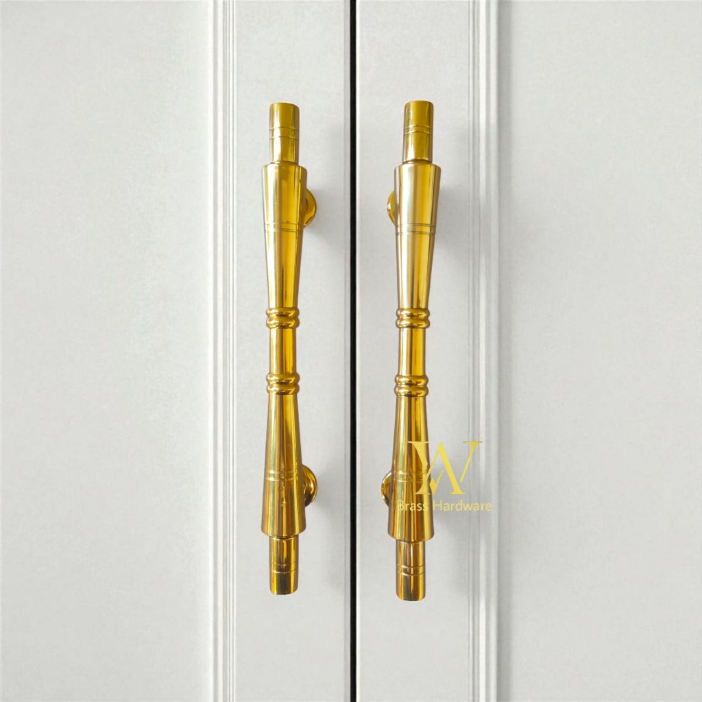 Jual Handle Pintu Rumah Kuningan Antik Motif Bambu Gold 34 cm 2 Pcs ...
