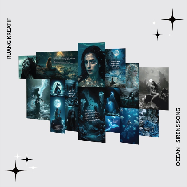 Jual [RUANG KREATIF] - Poster Aesthetic BLUE OCEAN - SIRENS SONG ...