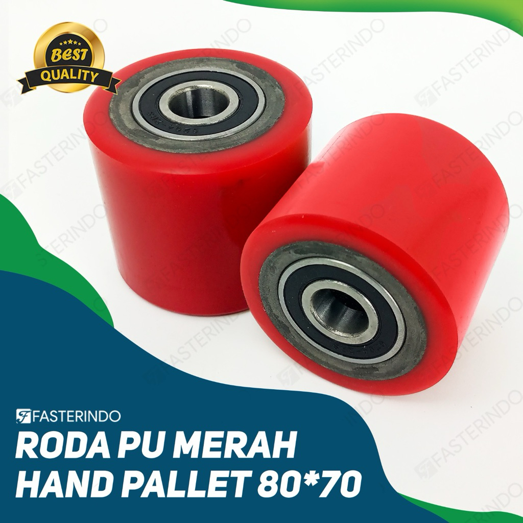 Jual Roda PU Merah Hand Pallet 80x70 / HandPallet / Handlift / Forklift ...
