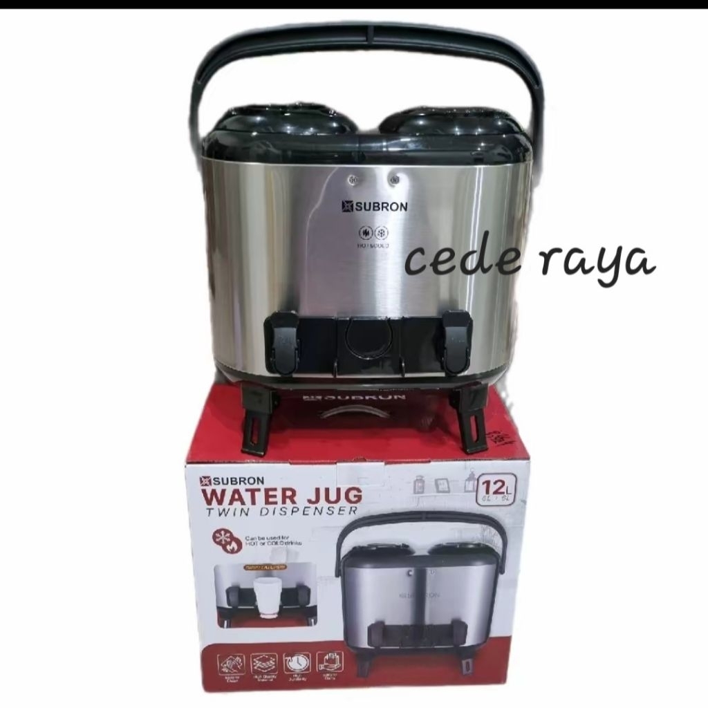 Jual water jug / twin double tank dispenser air kran stainless subron ...