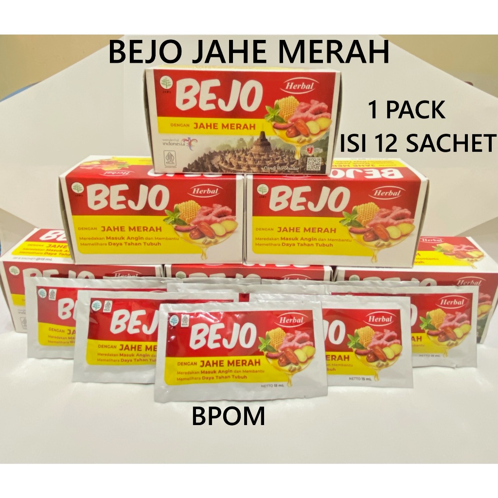 Jual Bejo Jahe Merah 1 BOX (12 SACHET) Meredakan Masuk Angin dan ...