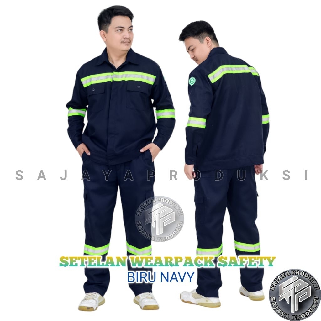 Jual Sajayaproduksi wearpack safety setelan warna biru navy baju safety ...