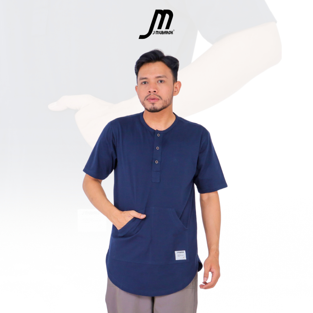 Jual Baju Koko Kaos Kurta Jmubarok Baju Muslim Pria Lengan Pendek Saku ...