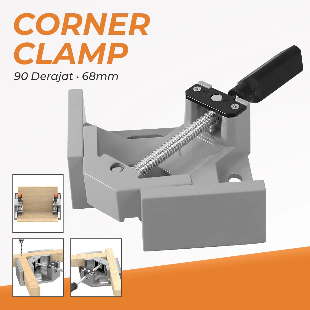 Jual Corner Clamp Penjepit Sudut Frame Kaca Kayu 90° Single Swing Jaw ...