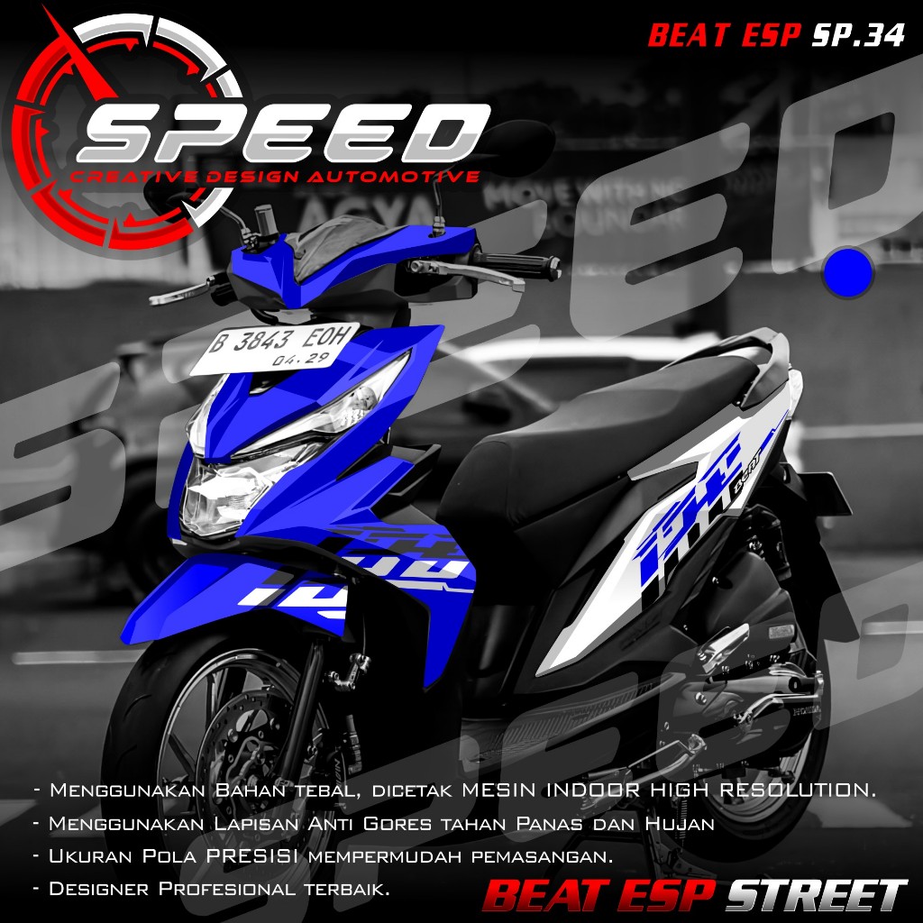 Jual (PROMO COD) TERBARU Decal Sticker Honda Beat Esp Street 2016 2017 ...