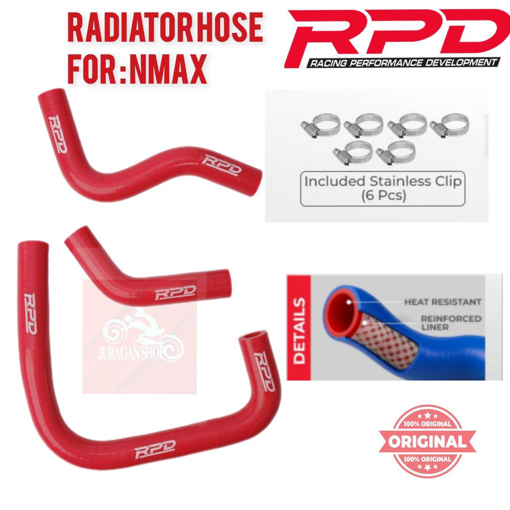 Jual Selang Radiator N-Max Aerox Stainless Clip RPD Radiator hose Nmax ...