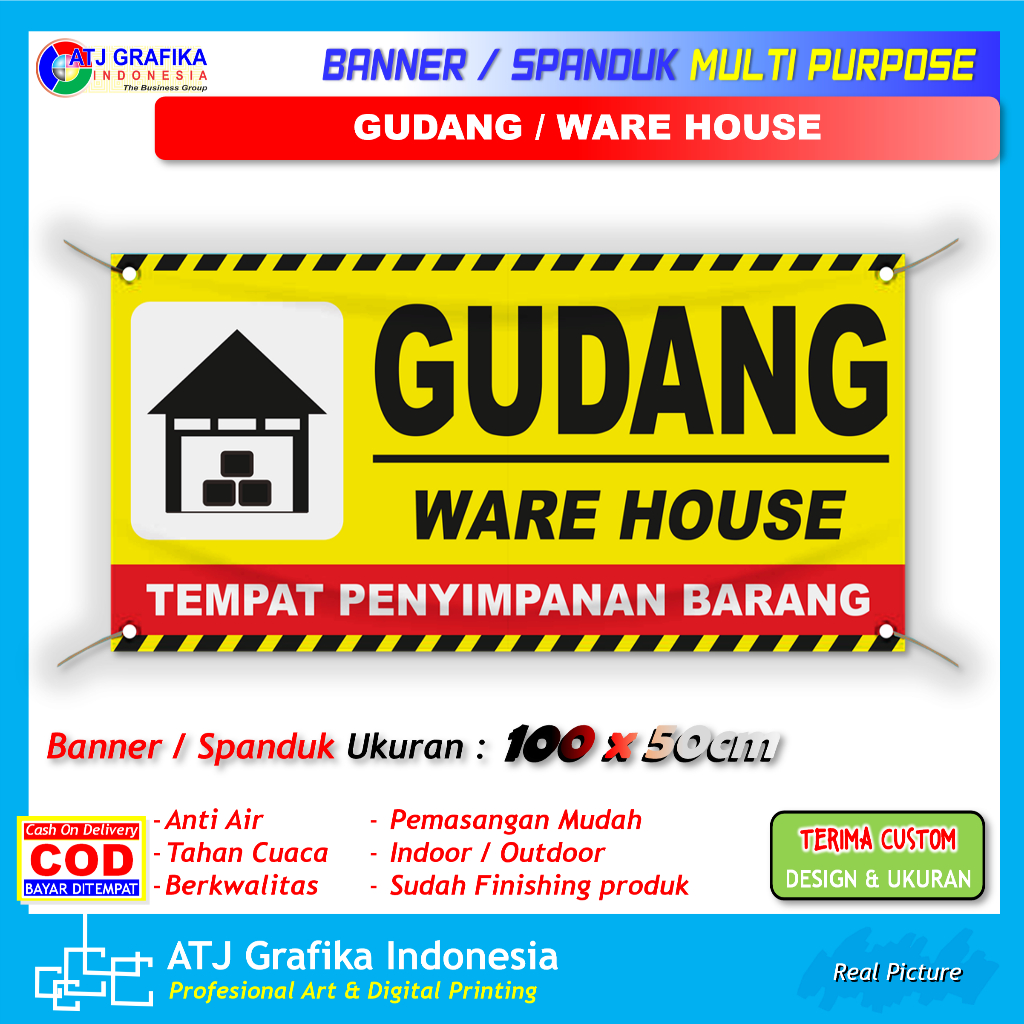 Jual Banner / spanduk Gudang ware house identitas tempat penyimpanan ...