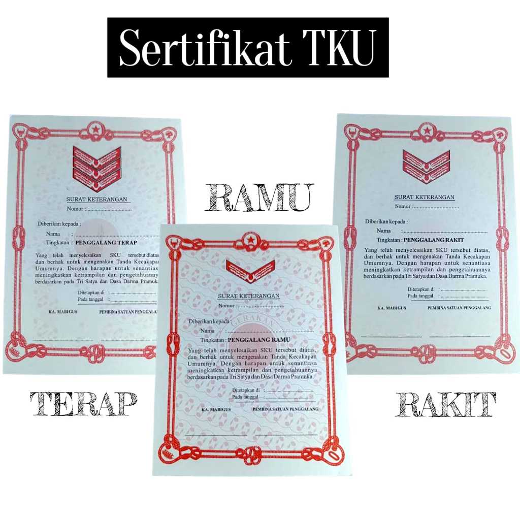 Jual SERTIFIKAT PENGGALANG TKU Ramu Rakit Terap | Shopee Indonesia