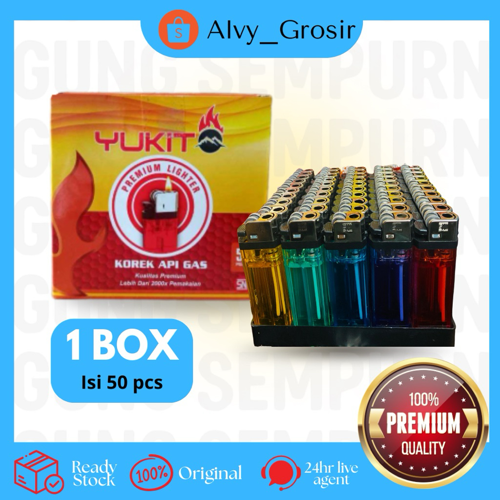 Jual Korek Api Gas Roda Isi 1 Pack 50 Pcs Bonus Dudukan | Shopee Indonesia