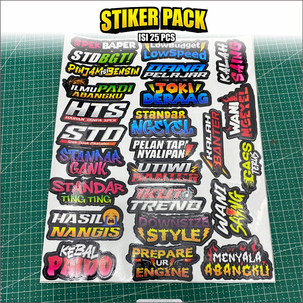 Jual stiker pack vinyl dan hologram kata-kata viral ilmu padi abangku ...