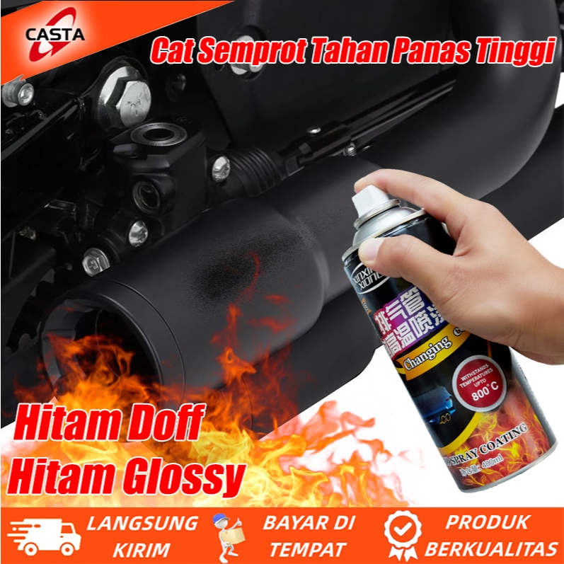 Jual CASTA Cat Semprot Suhu Tinggi 800℃ Hitam Doff Hi Temp Black Tahan ...