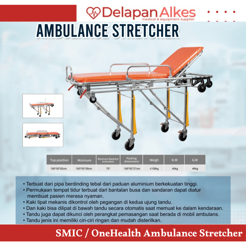 Jual Smic / OneHealth Ambulance Stretcher Brangkar Ambulans Brankar ...